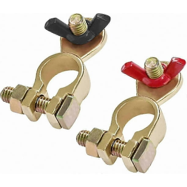Red and Black Battery Terminal Connectors with Wing Nut for Car and ...