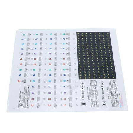Fdit Piano Scale Decals,Piano Keyboard Stickers Colourful Scale Staff ...