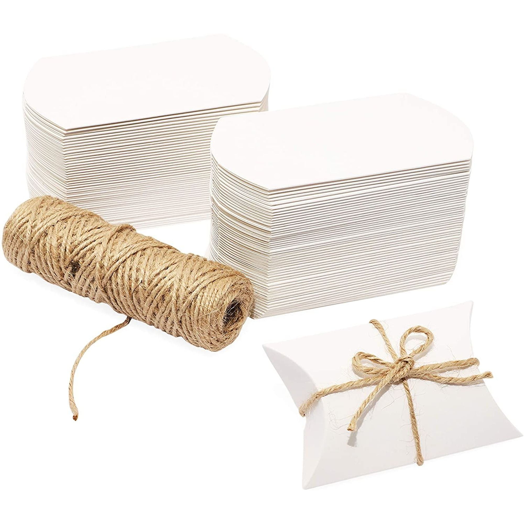 Mini Paper Pillow Gift Box Set with Jute Twine (3.5 x 2.5 x 0.95 In ...