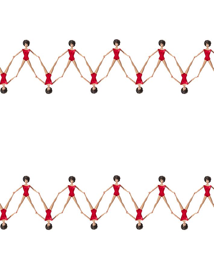 Synchronized Brunette Barbie Removable Vinyl Wallpaper by Barbie ...