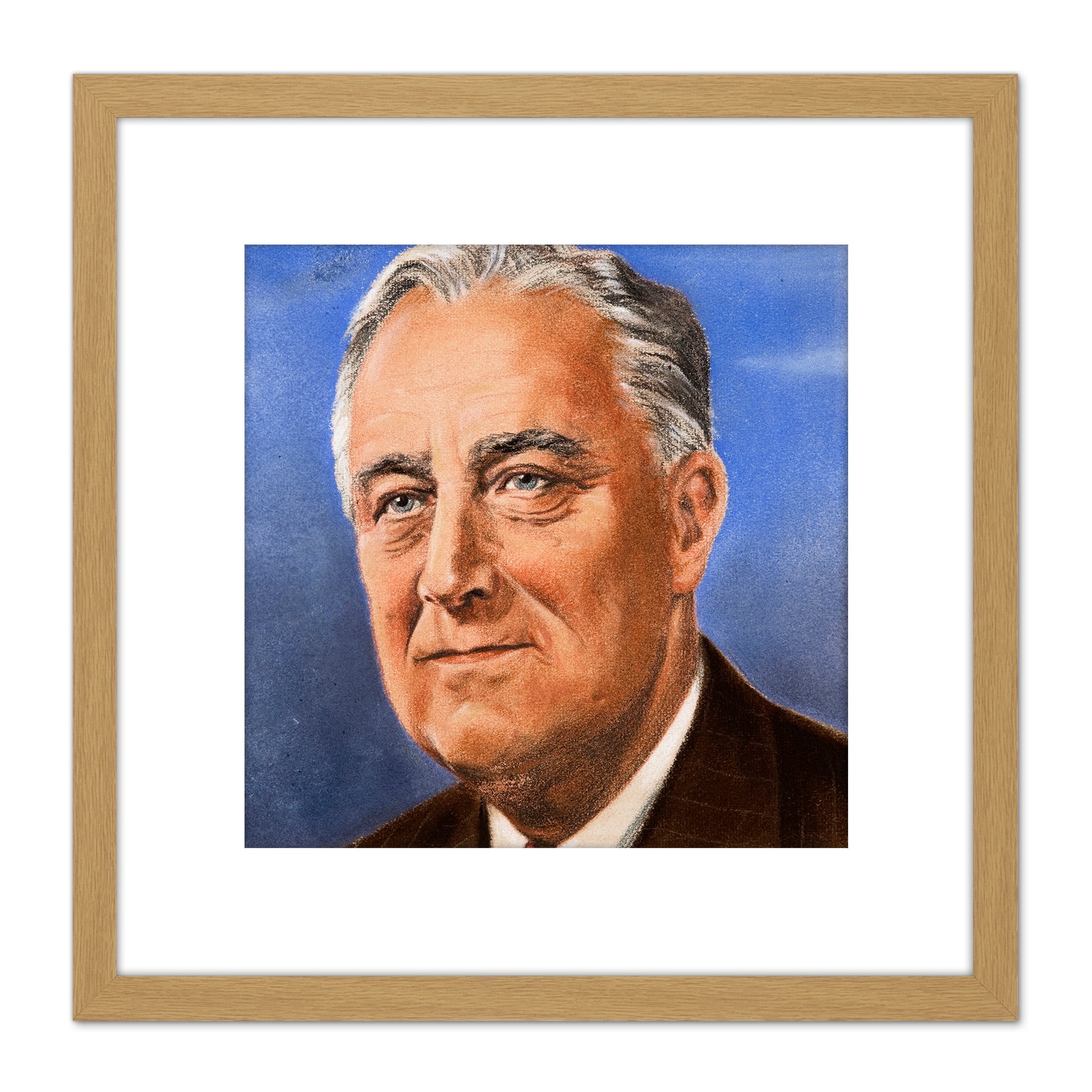 Timym Portrait US President Franklin Roosevelt Painting 8X8 Inch Square ...