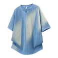 Antinious Men Solid Heavy Texture V-Neck Short Sleeve Loose Oversized ...