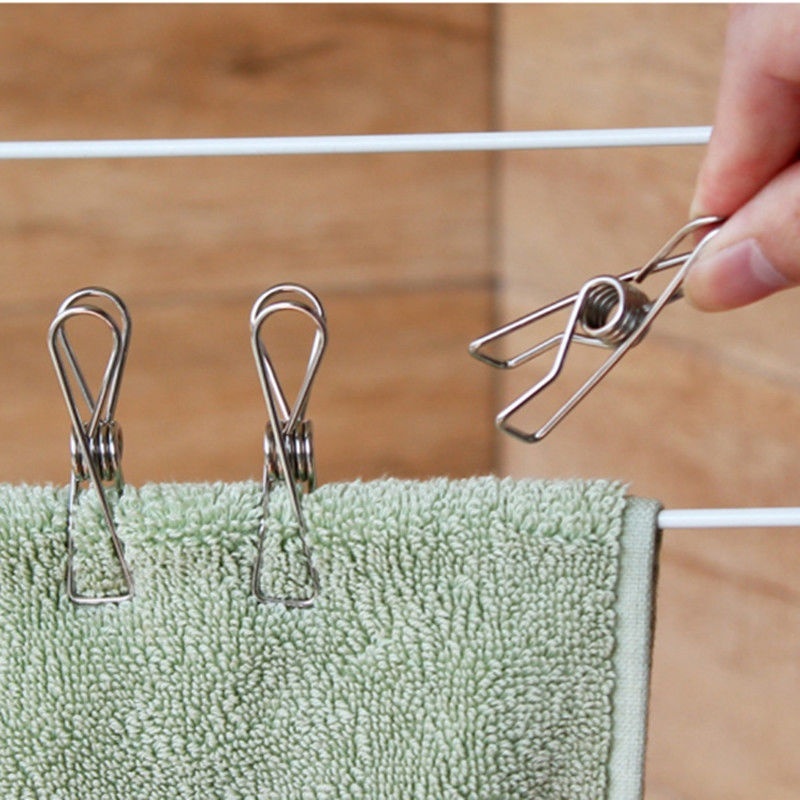 Hot 20Pcs/set Stainless Steel Clothes Peg Laundry Windproof Clamp ...