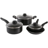 Mainstays 7-Piece Cookware Set Black with Teflon Non-Stick Construction ...