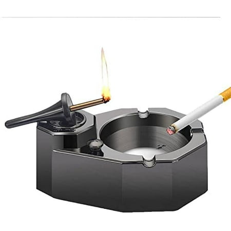 Cigarette Ashtray with Lighter USB Charging Refillable Kerosene Lighter ...