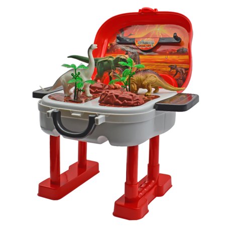 Dodocool 21pcs Dinosaur Toys Dinosaur Suitcase Toy Pretend Play Set DIY ...