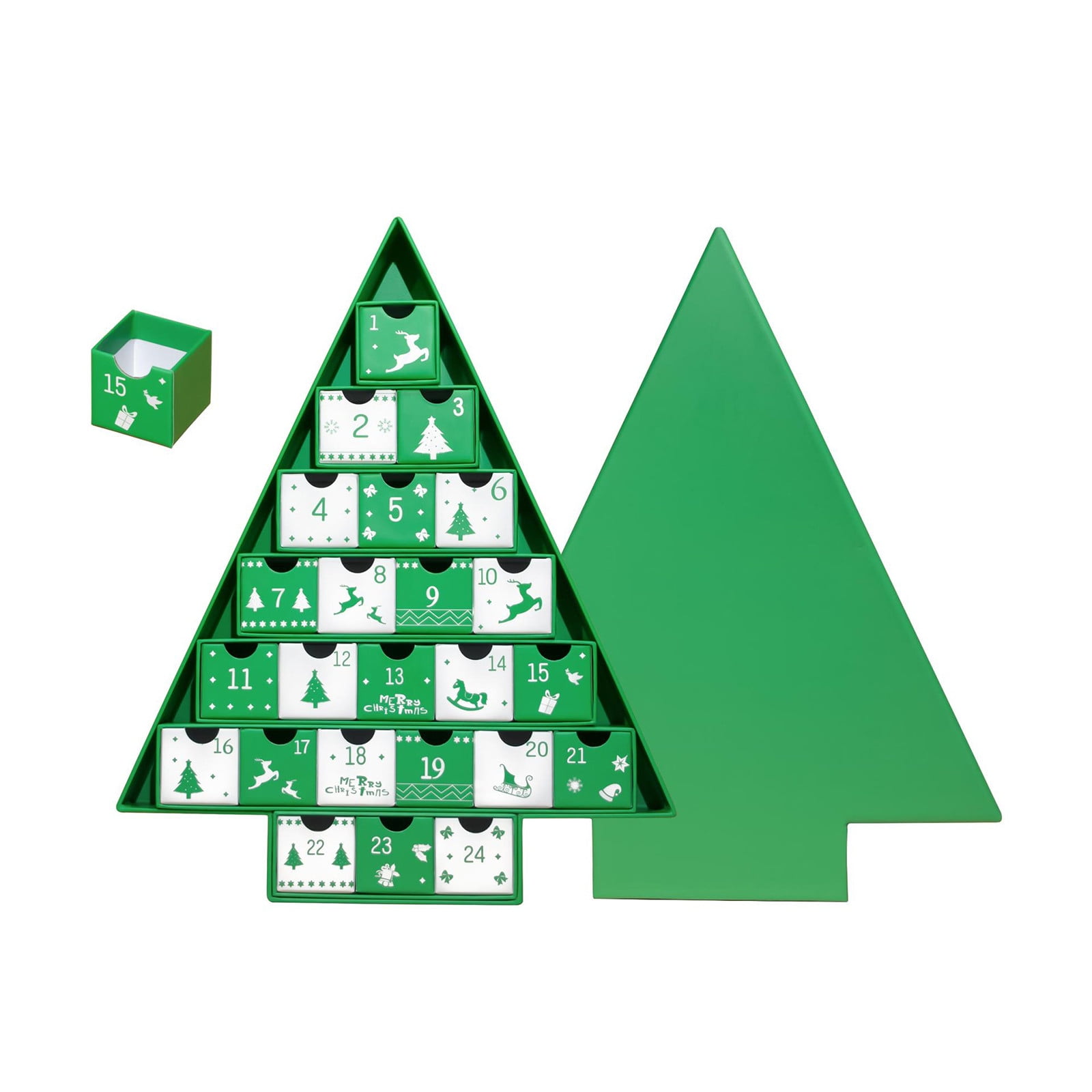 24 Grid DIY Shaped Holiday Countdown Calendar Blind Reusable Advent Set ...