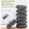 Cleaning Brush Dish Scrubber with Soap Dispenser, Replaceable Brush ...