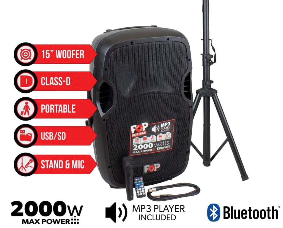 Blast King POP15AK Blask King 2000w 15" Powered Speaker - Walmart.com