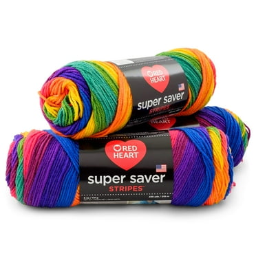 Red Heart Super Saver Yarn, Favorite Stripe, Multipack of 6 - Walmart.com