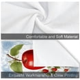 A red apple with a half eaten apple on a branchdish towelsSet of 4 ...