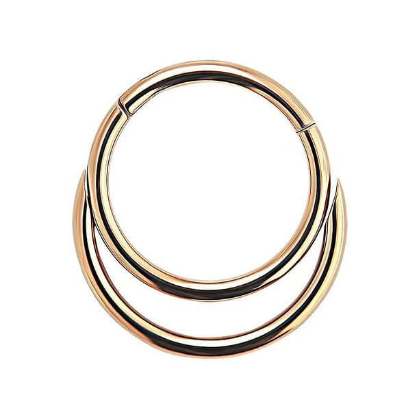 Rose Gold Anodized 16 Gauge ( 1.2mm ) - 9mm Diameter 316l Surgical ...