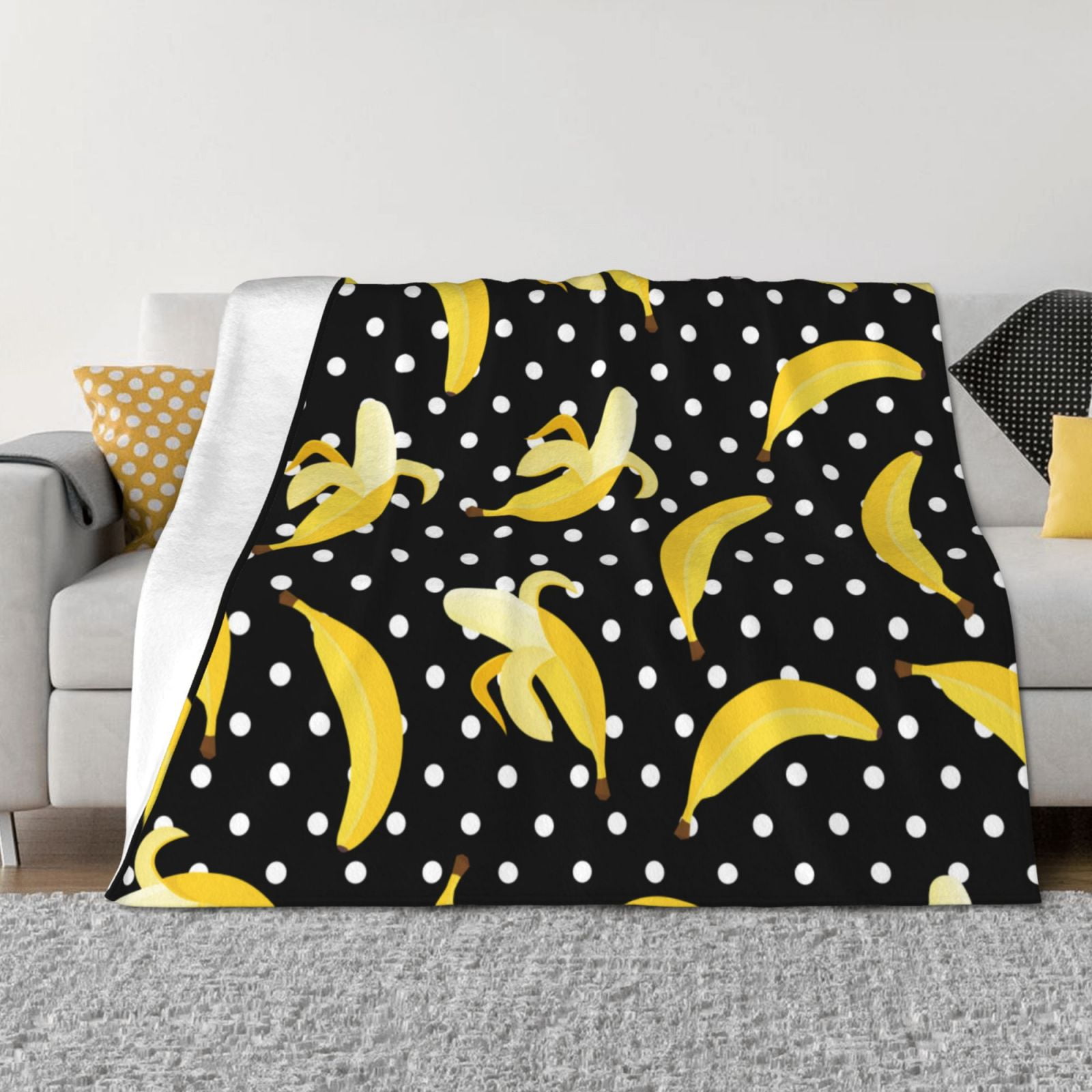 Click here for Naloa Banana Print Flannel Fleece Throw Blanket Fo... prices