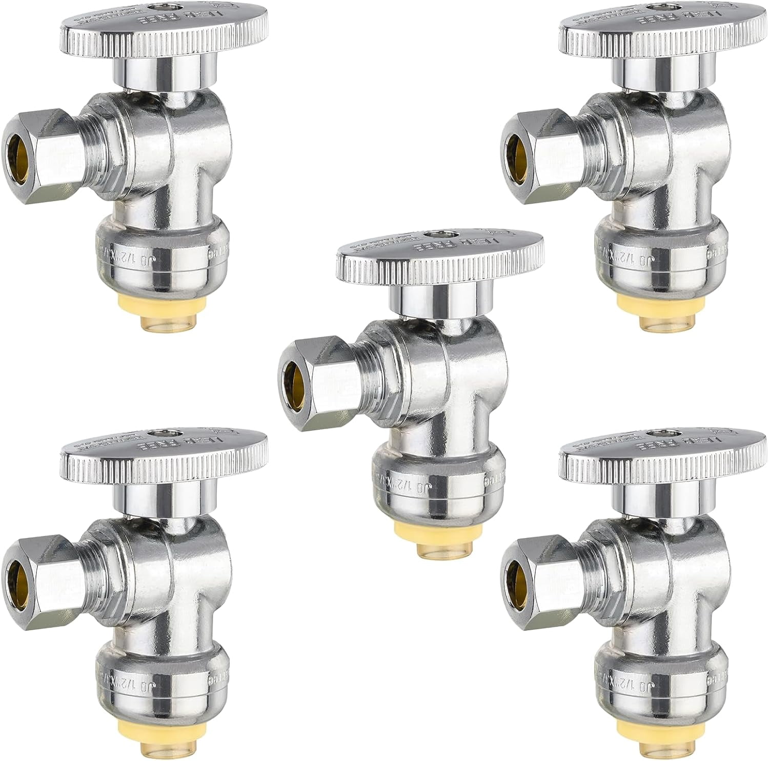 SHIQI 5 PCs Push Fit Angle Stop Valve 1 2 Push X 1 4 OD Compression shiqi-5-pcs-push-fit-angle-stop-valve-1-2-push-x-1-4-od-compression