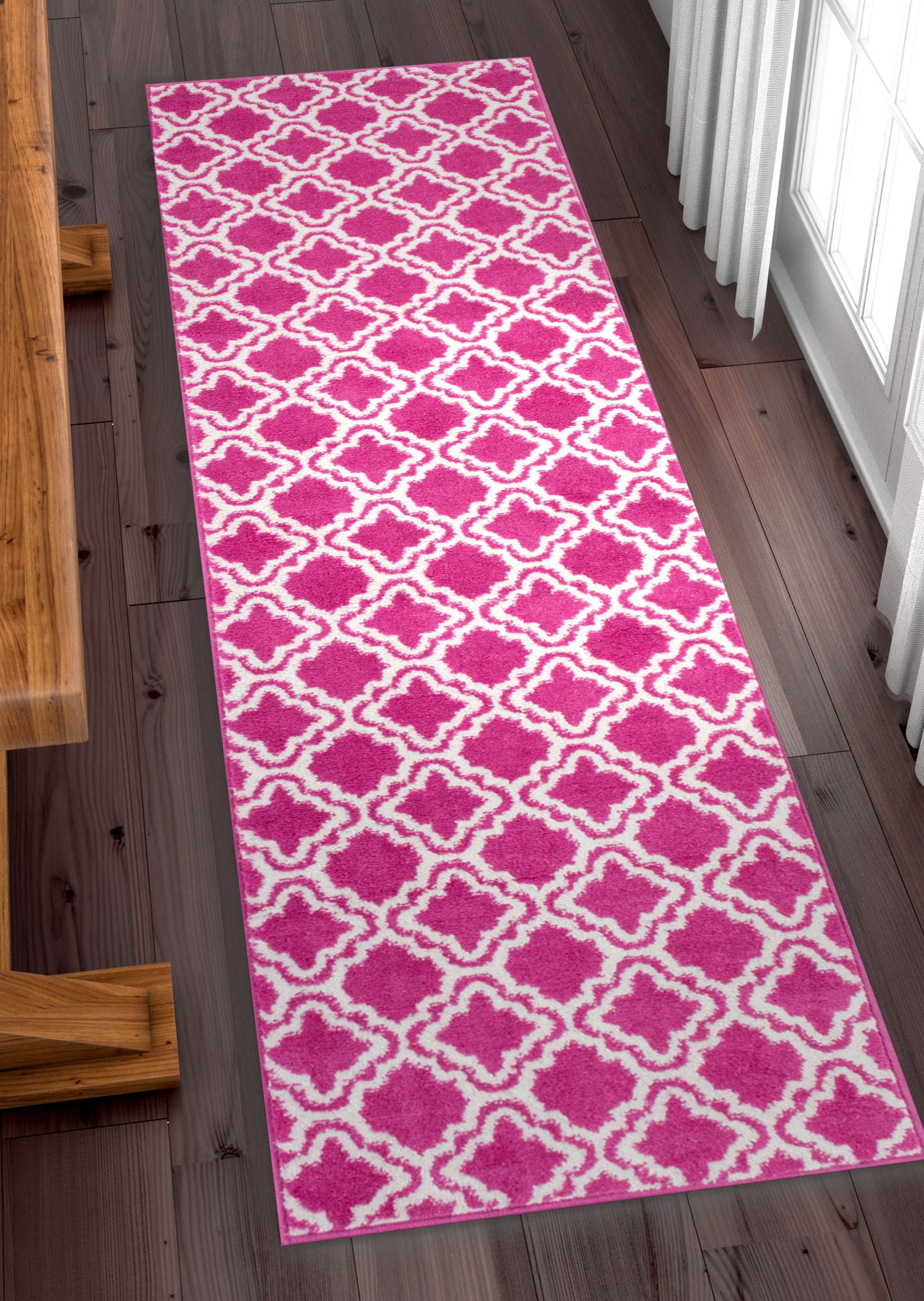 Well Woven StarBright Calipso Modern Trellis Kids Runner Rug, Pink, 2 ...
