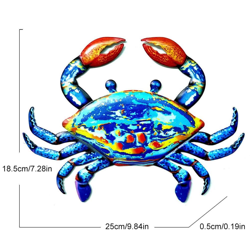 TureClos Metal Crab Garden Wall Hanging Pendant Outdoor Fence ...