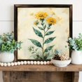 8x8 Inch Framed Wood Wall Art, Yellow Sunflower Floral Botanical ...
