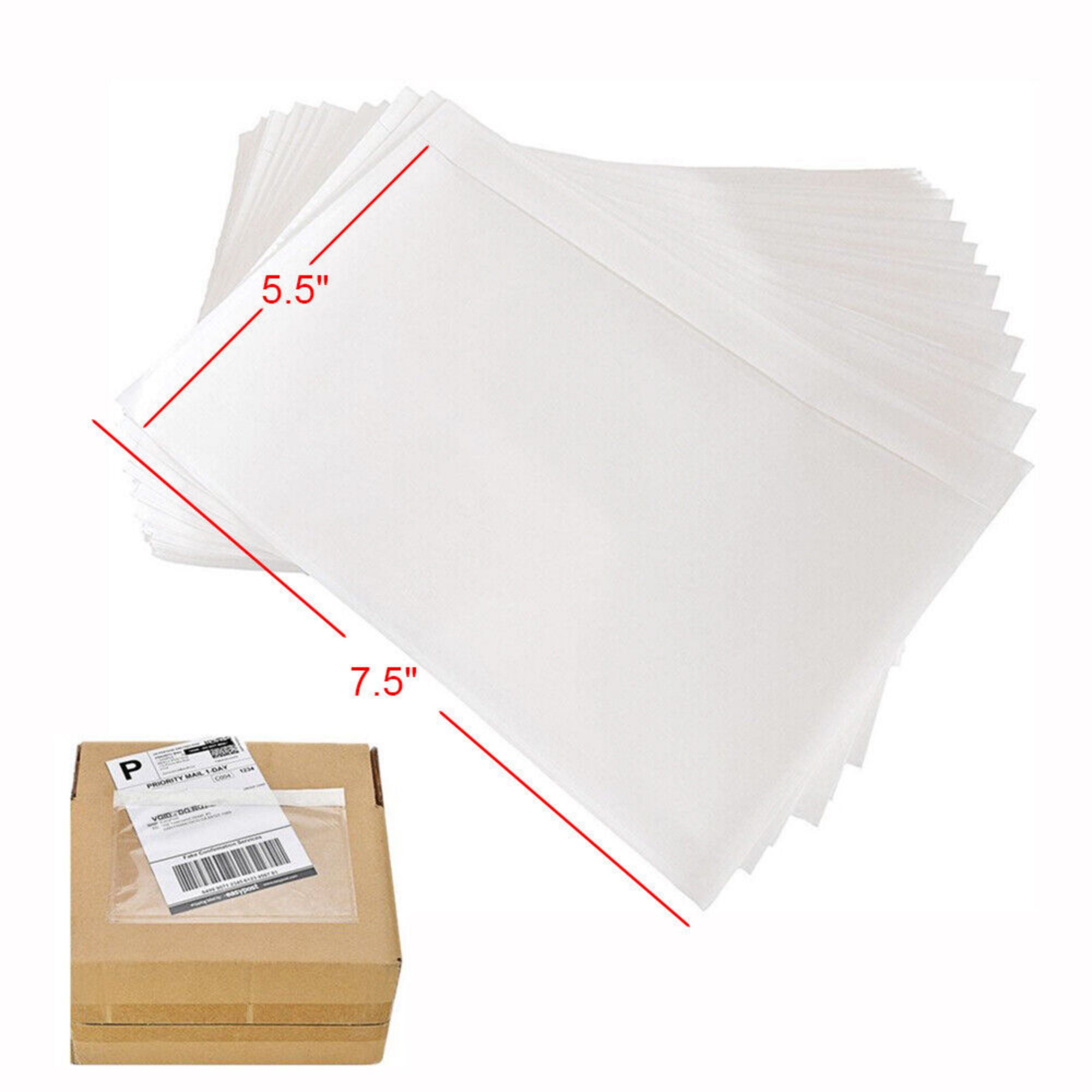 KingShop 7.5"X5.5" Clear Adhesive Packing List Shipping Label Envelopes ...