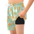 BZSMCE Swim Shorts Leopard Print Green Background Pattern For Quick-Dry ...