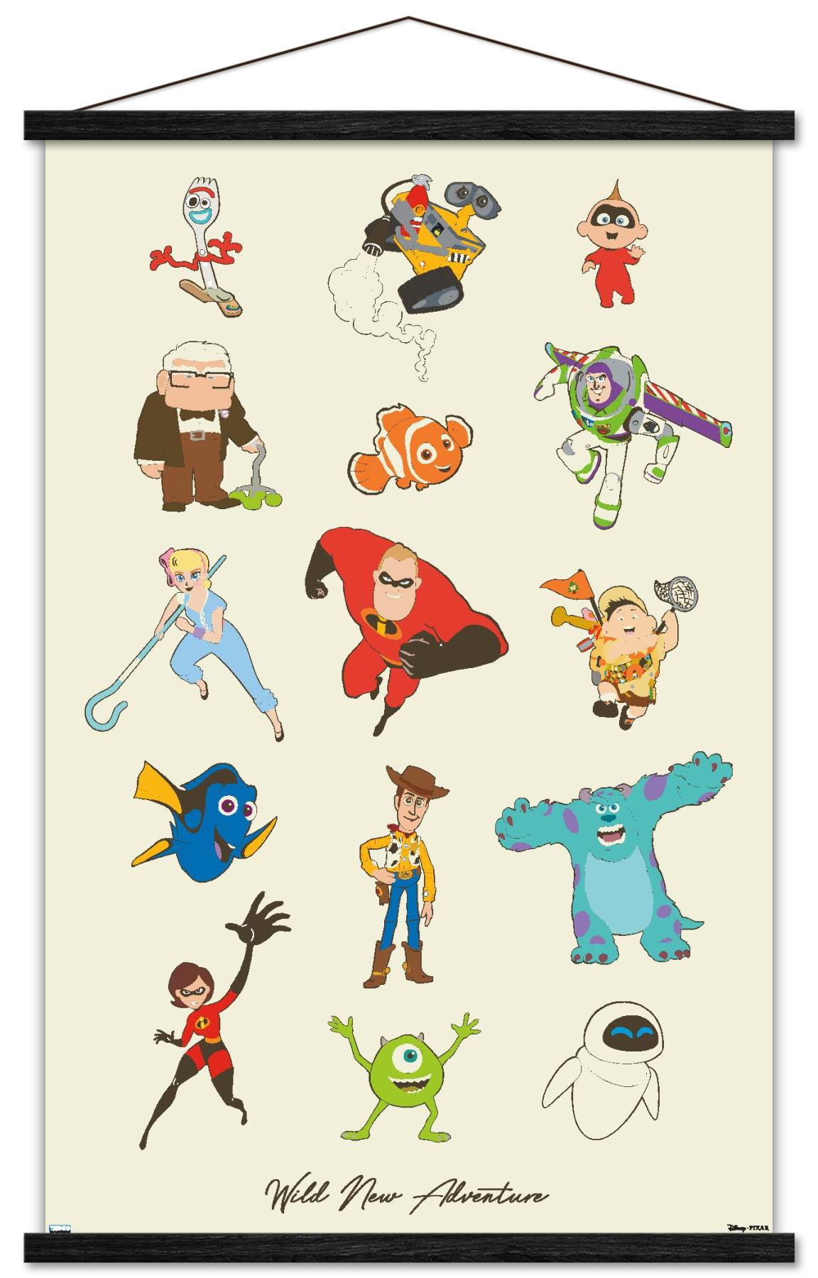 Disney Pixar - Group Wall Poster with Wooden Magnetic Frame, 22.375" x ...