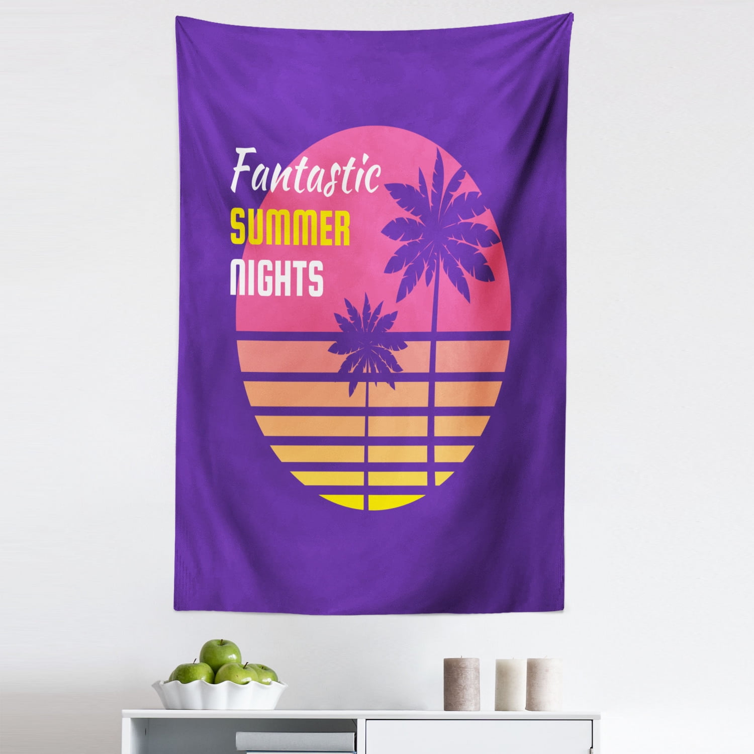 Vintage Florida Tapestry, Retro Summer Nights Sunset in the Beach ...