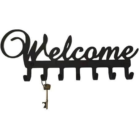 Black - 1 Piece Wall Mounted Entryway Key Holder, Key Hook Organizer ...