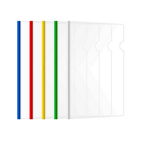 5pcs Sliding Bar Transparent File Folder Cover Color Random Stationery ...