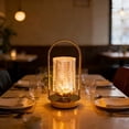 Bedside Lamp with Touch Dimmer, Rechargeable Gold Table Lamp for Desk ...