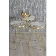 White Marble Nesting Coffee Tables 3 PCS,Round Side Table With Gold 3 ...