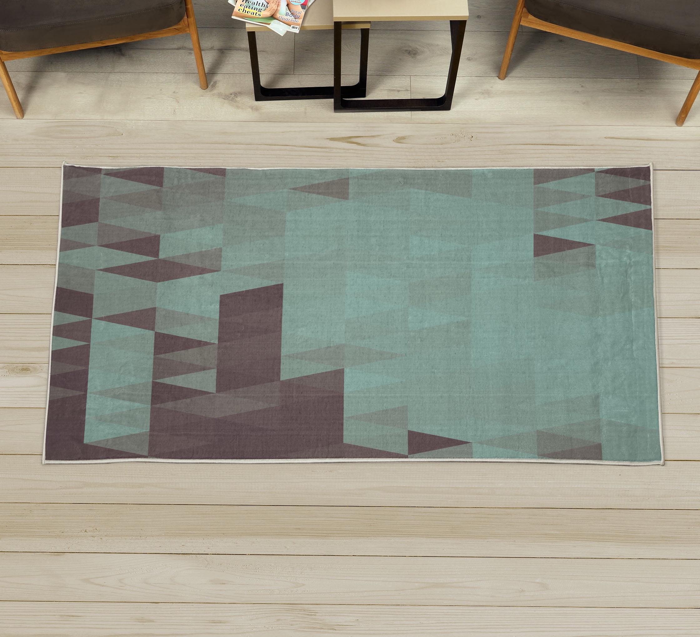 Geometric Decorative Rug, Triangle Mosaic Shapes Patterns with Abstract ...