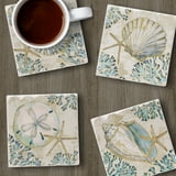 Thirstystone "Playa Shells" 4-Pack Tumbled Tile Stone Coasters ...