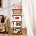 Foldable Magazine Rack, 5 Layer Brochure Display Stand, Bamboo Portable ...