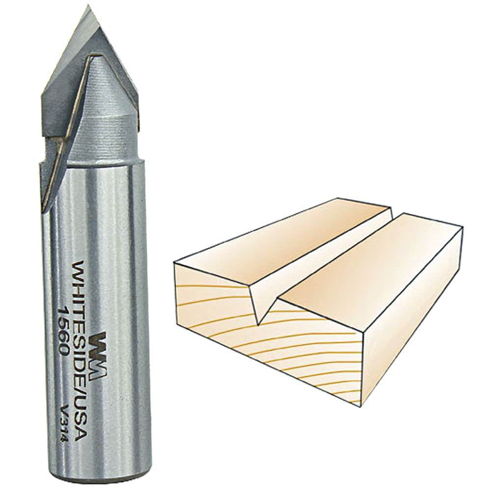 Router Bits Whiteside Router Bits 1541 V-Groove 60-Degree 1/4-Inch ...
