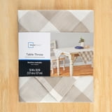 Mainstays Table Throw Beige Plaid, 50 in x 50 in, 100% Polyester ...