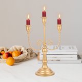 WRISTBIQUE Candelabrum Iron 3-Head Candle Stand European Style 3Pack ...