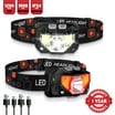 Lepro Rechargeable LED Headlamp 2000Lux Bright with 6 Modes IPX4 ...
