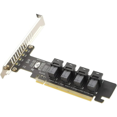 PCIE X16 to 4 Port U.2 Adapter Card, PCIE X16 to U.2 NVME SFF 8643 SFF ...