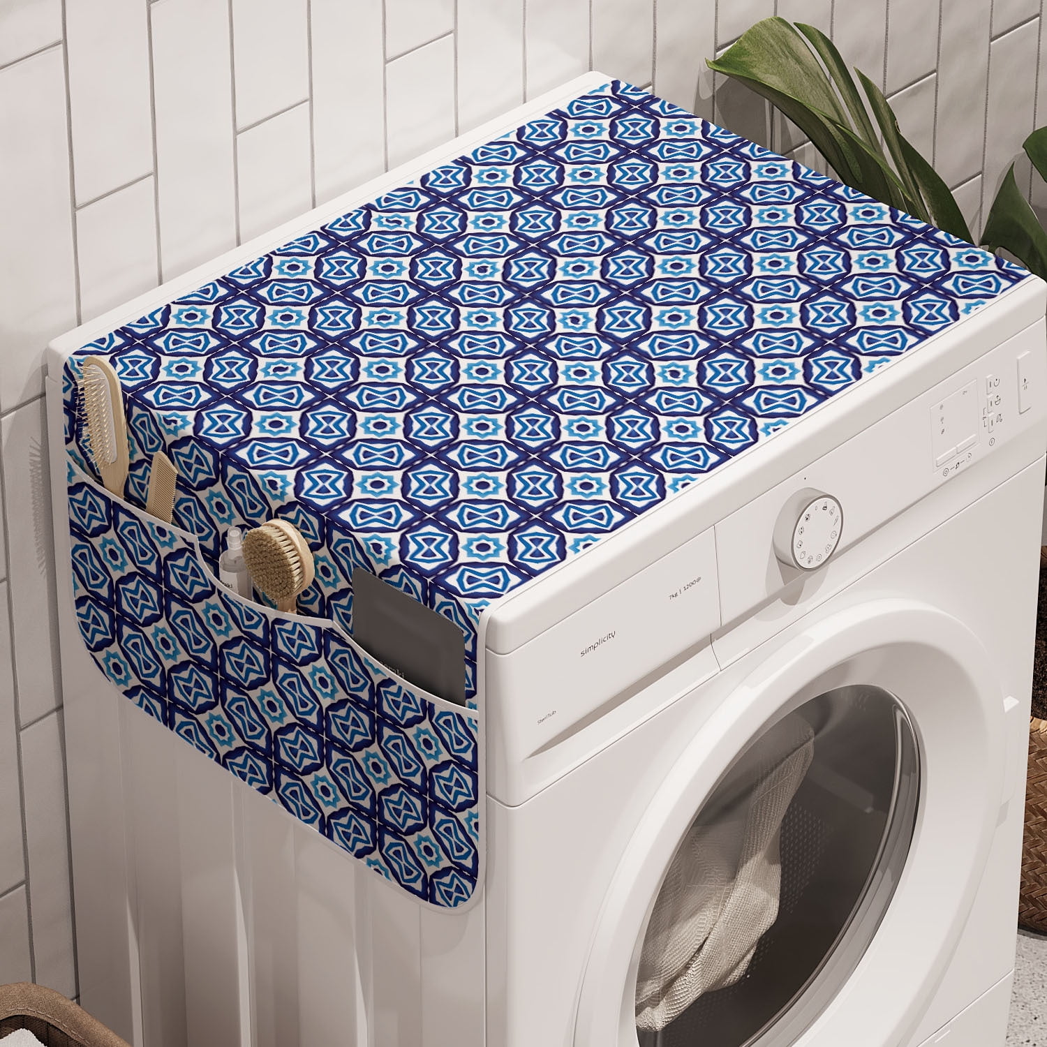 Geometric Washing Machine Organizer, Damask Pattern Inspired Oriental ...