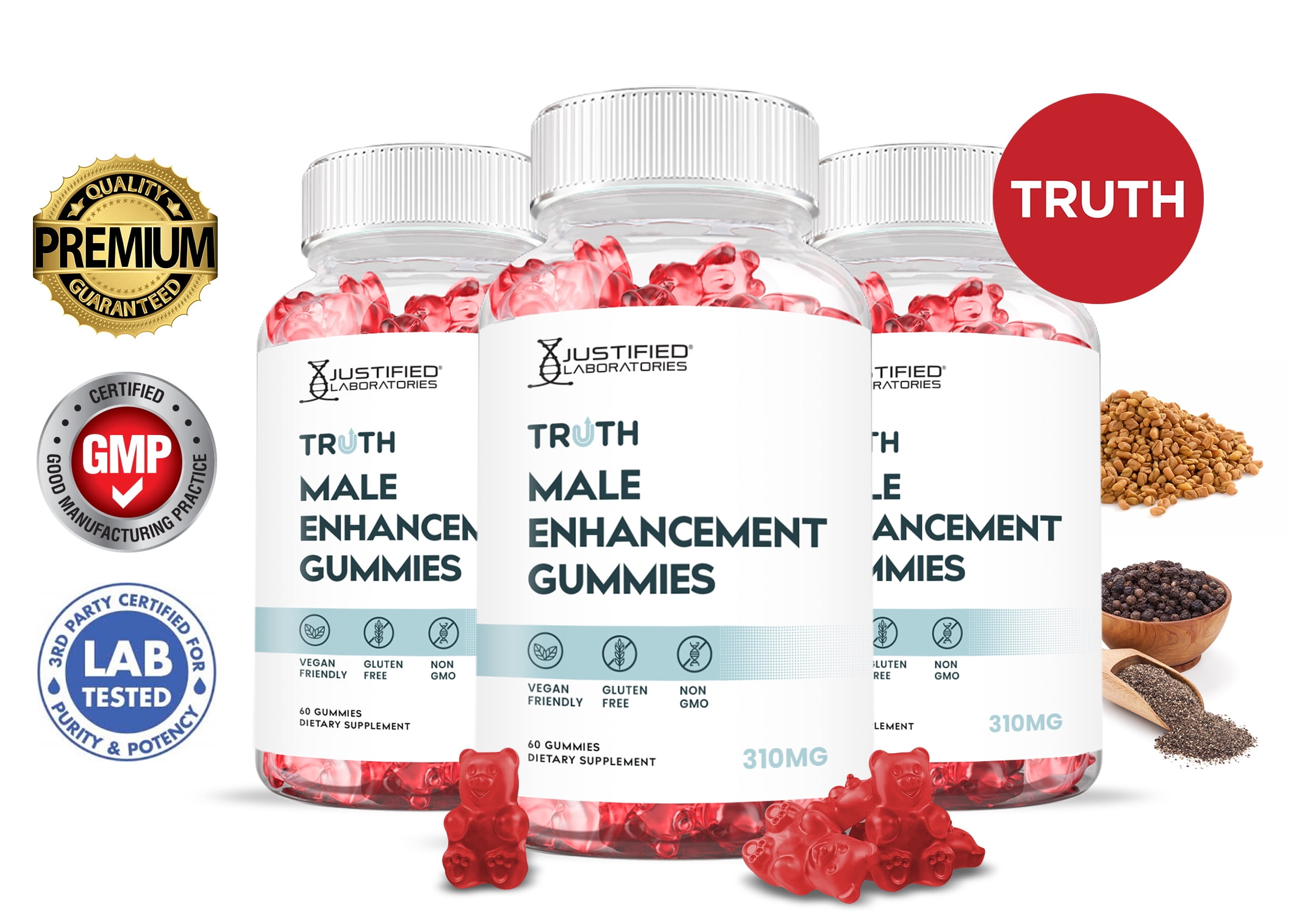 (3 Pack) Truth Male Enhancement Gummies 310MG 180 Gummys - Walmart.com
