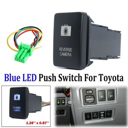 Blue Reverse Camera Push Button Switch For Toyota Tacoma Tundra 4Runner ...
