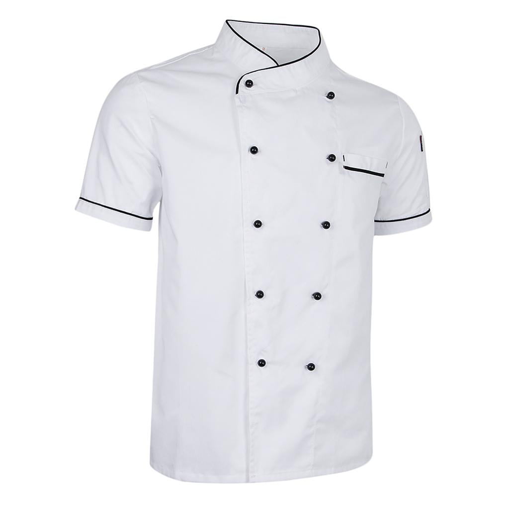 Chaqueta de Chef Uniforme Manga Corta Hotel Cocina Sunnimix Cook Coat L ...