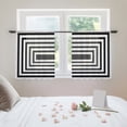 Black Concentric Squares Sheer Curtains for Living Room Bedroom, Modern ...