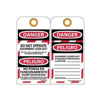 National Marker Lockout Tags; Lockout Do Not Operate Equipment Locked ...