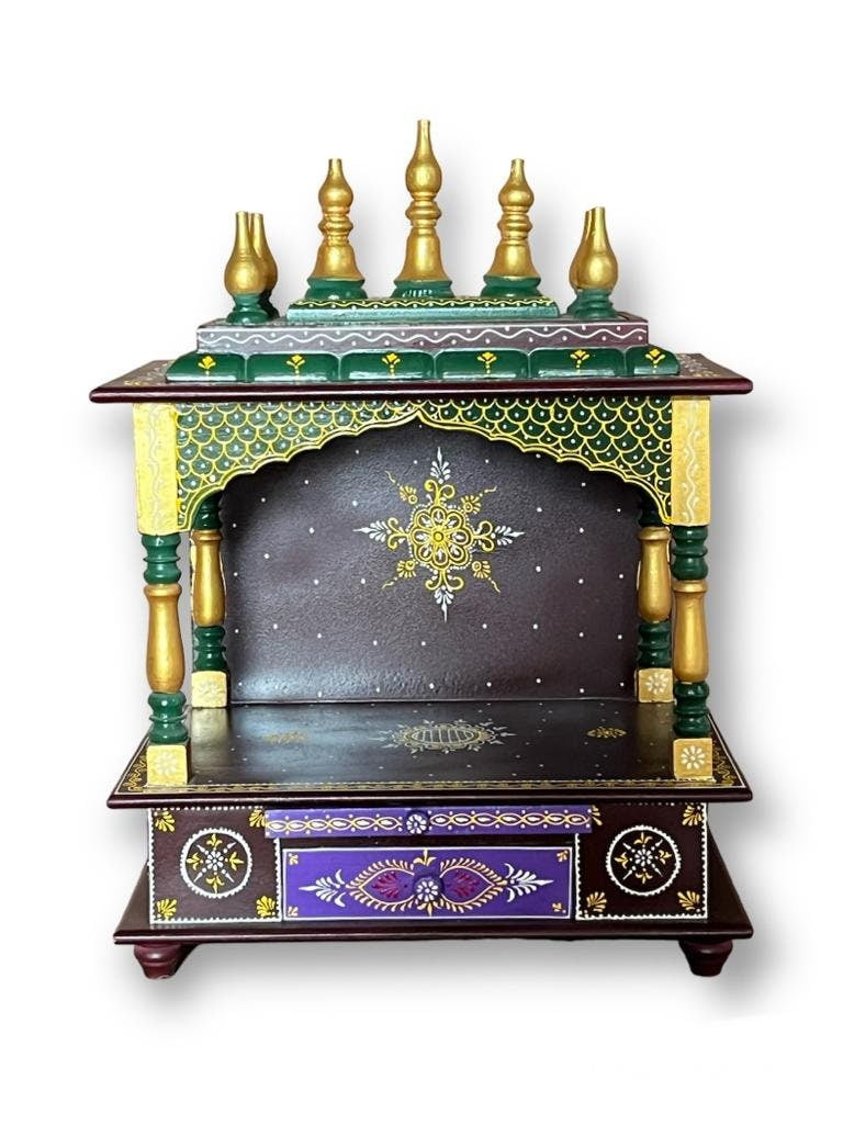 Indian Pooja Mandir For Home / Wooden Pooja Temple / Home Decoration ...