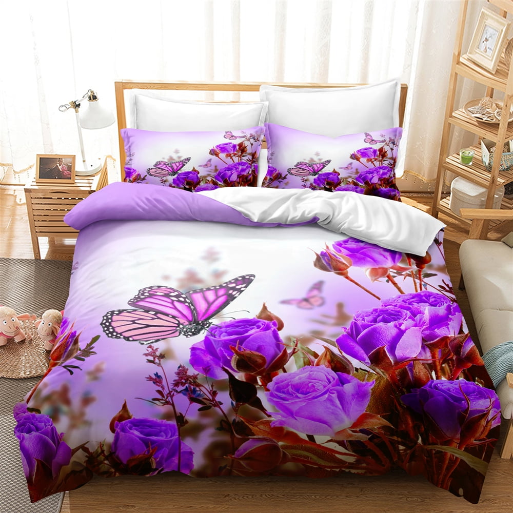 Flowers and Plants 3D Digital Printing Unicorn Kitten Print Bed Set ...