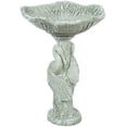 Solid Rock Stoneworks Egret Birdbath - 33" Tall - Marble Tone - Walmart.com