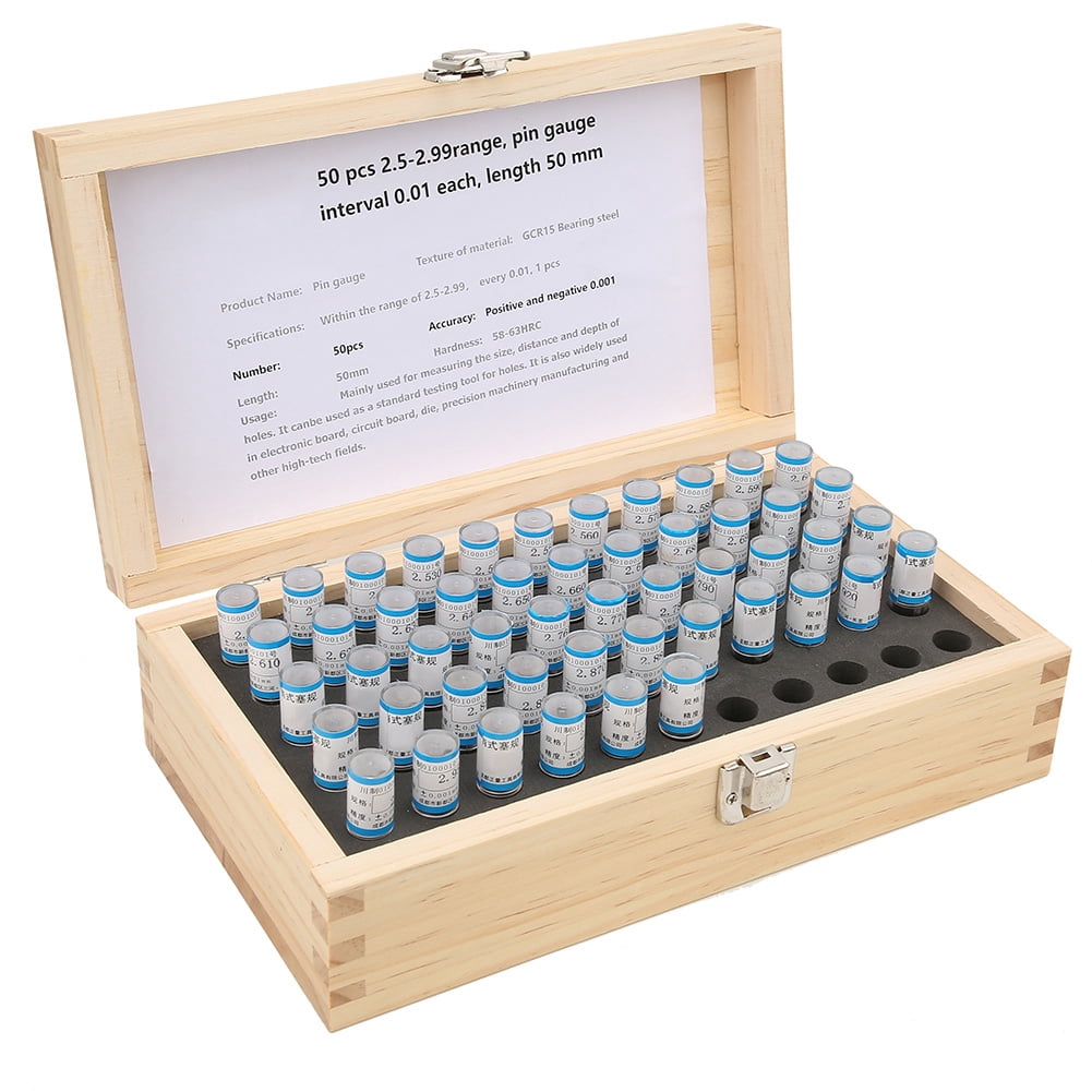 Pin Gage 58-63HRC 50mm Length Plug Gage Set 25-299mm 50pcs Bearing ...