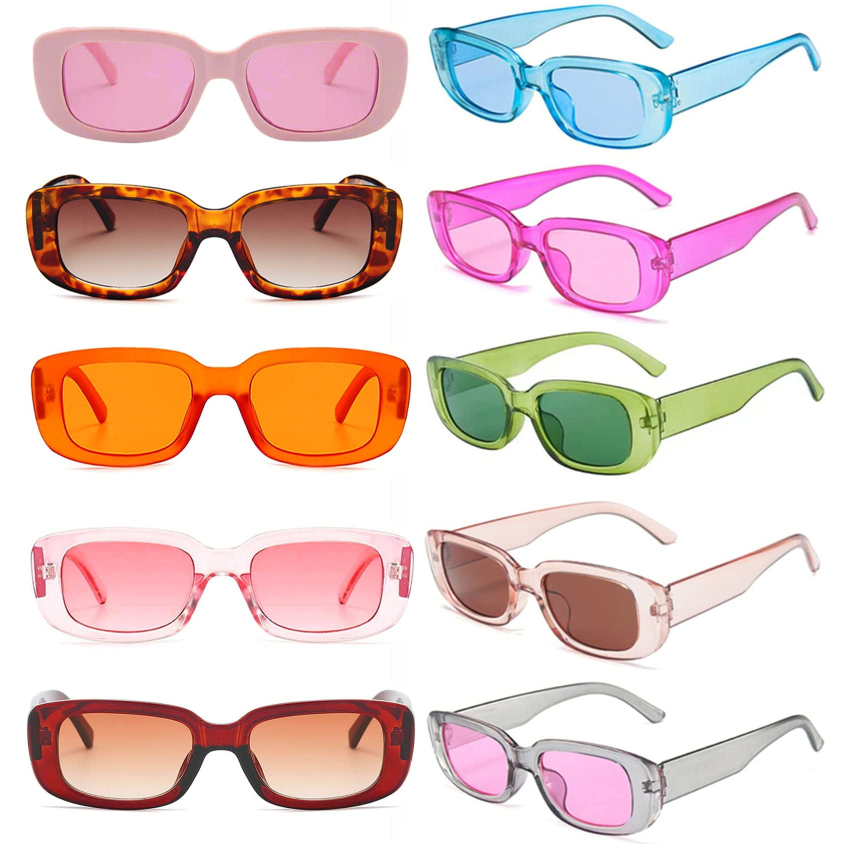 Bulk Rectangle Sunglasses For Women 90s Retro Sunglasses Trendy Y2k