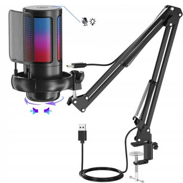 USB Streaming Podcast Microphone Kit, 192KHZ/24Bit Studio Cardioid ...