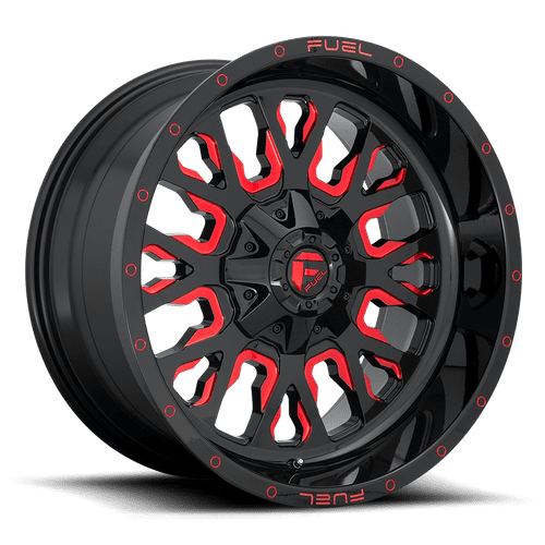 Fuel 1PC Aluminum Rim D612 STROKE 20X12in Gloss Black Red Tinted Clear ...